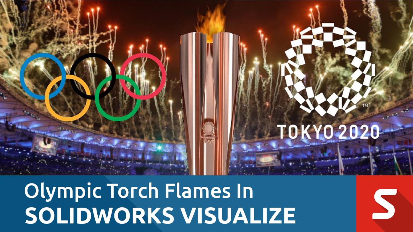Creating the Olympic torch flames with SOLIDWORKS Visualize