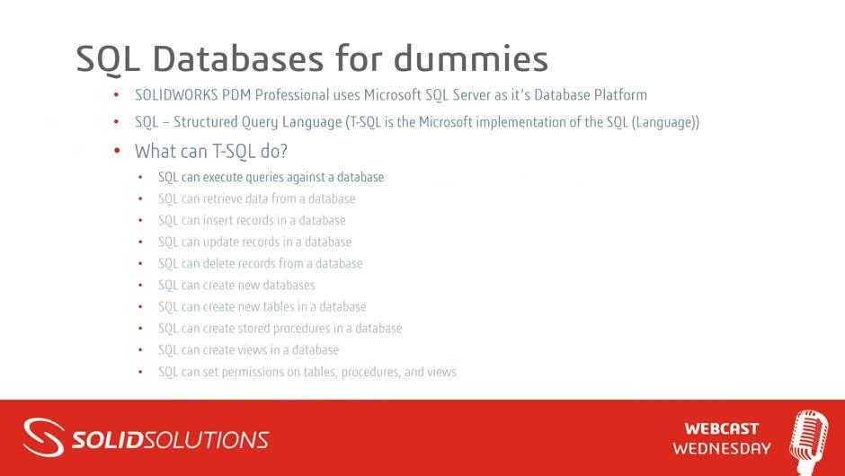 An Introduction to T-SQL Queries for SOLIDWORKS PDM