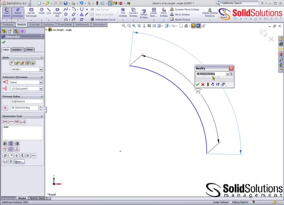 How to create an Arc Length or Arc Angle Dimension