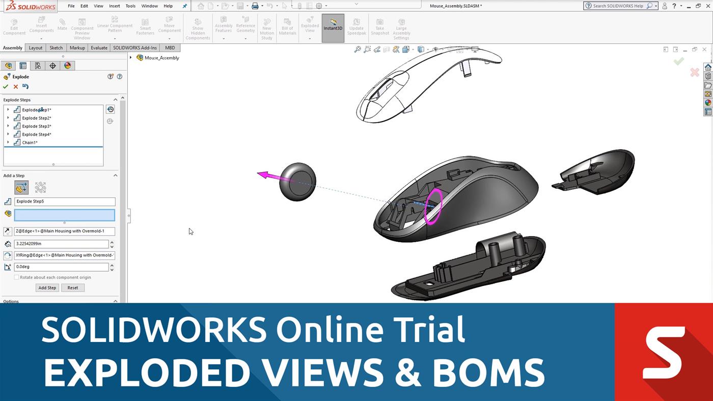 Online Trial - Assembly BOMs and Exploded Views