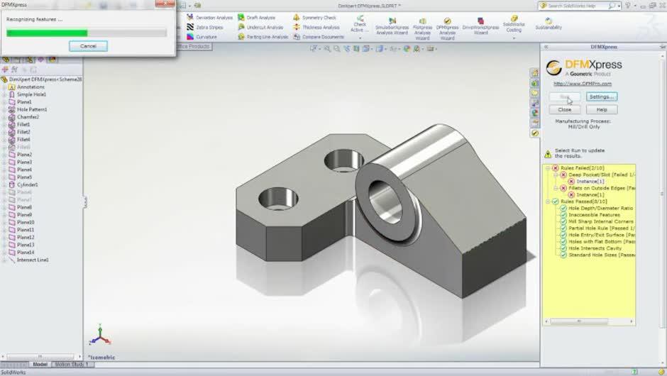 Demo Library - Solidworks DimXpert DFMxpress