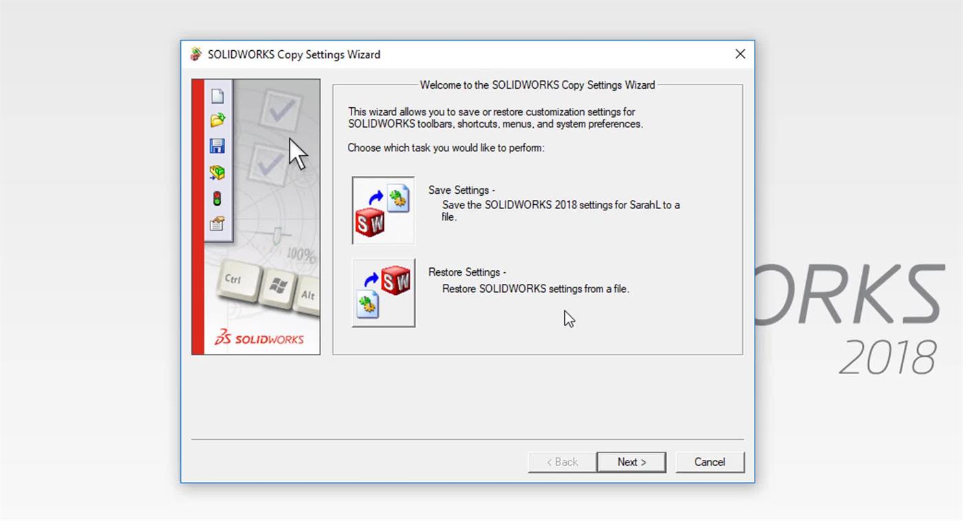 Copy Settings Wizard