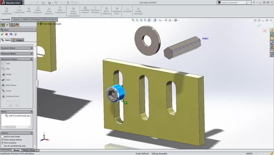 What's New in SolidWorks 2014 - Slot Mates