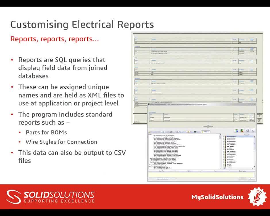 Electrical Schematic 2D – Customising Reports