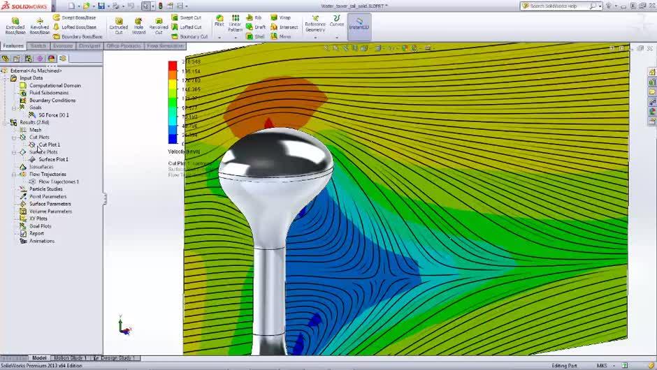 What's New in SolidWorks 2013 - Flow Evenly Spaced Streamlines