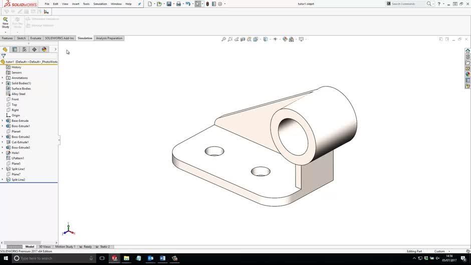 SolidWorks Simulation Trial - User Interface