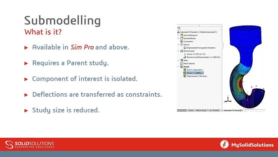 Submodelling using SOLIDWORKS Simulation Professional
