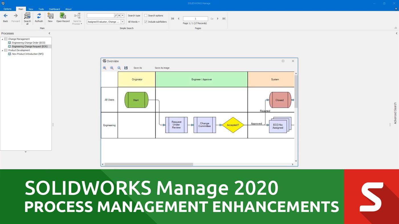 SOLIDWORKS Manage 2020 - Process Management Enhancements