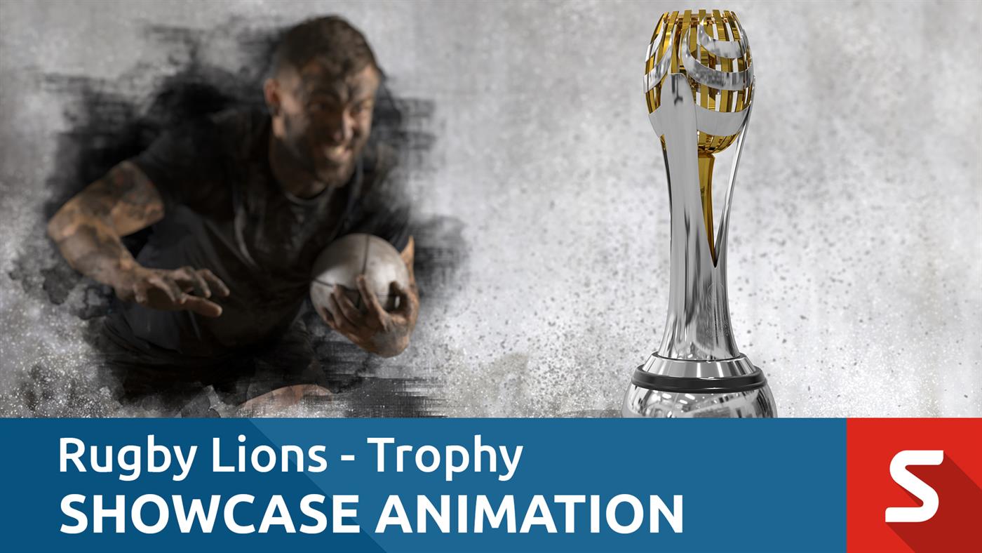Rugby Lions Trophy Showcase Animation