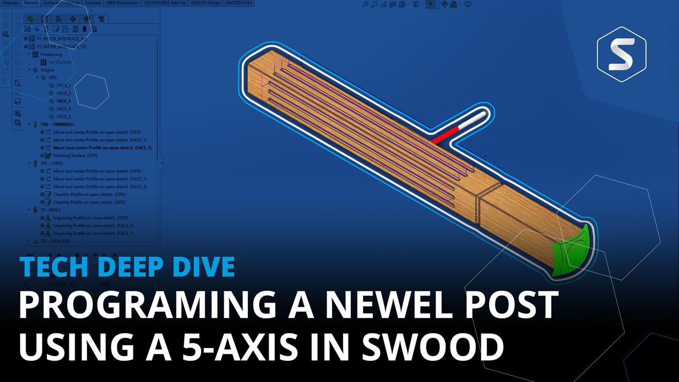 Tech Deep Dive - Programming a Newel post using a 5-axis in SWOOD