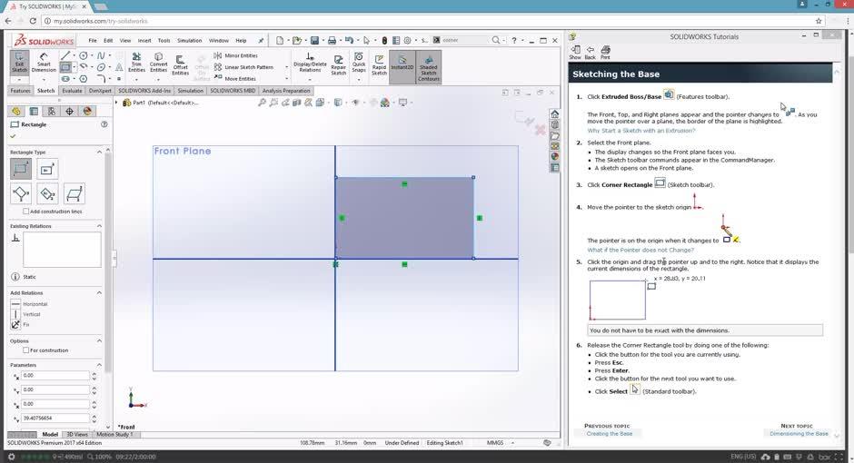 SOLIDWORKS Online Trial - Tutorials