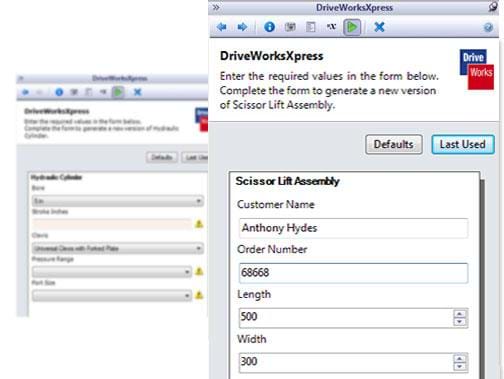 SOLIDWORKS DriveWorksXpress Design Capabilities