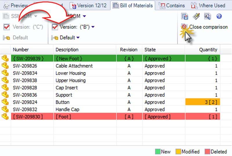 Bill Of Materials in SOLIDWORKS PDM
