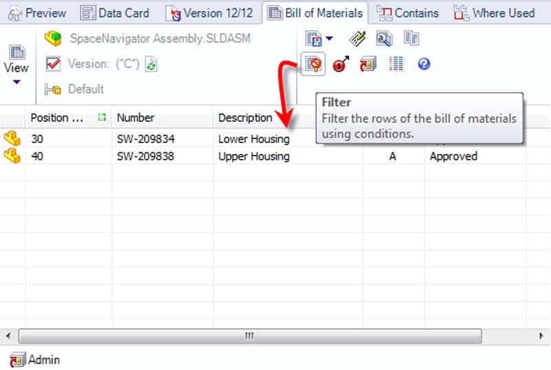 Bill Of Materials in SOLIDWORKS PDM