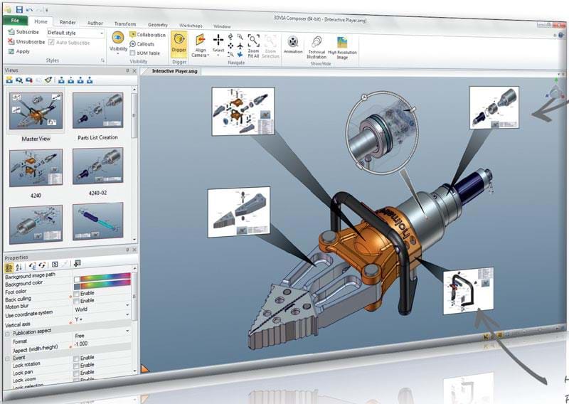 2D and 3D Content Publishing in SOLIDWORKS Composer