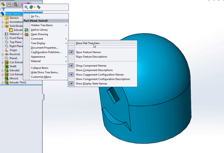 Expanding and Collapsing all Components in the SOLIDWORKS Model Tree
