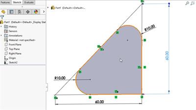 Sketch Fillets and Dimensions to "missing" corners