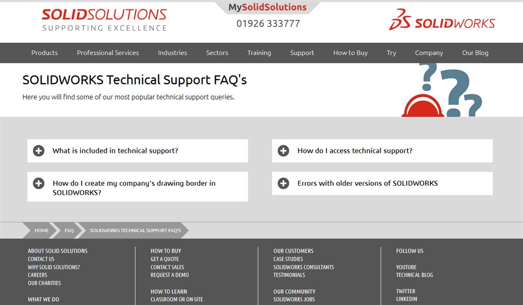SolidWorks Technical Support FAQ's | Solid Solutions