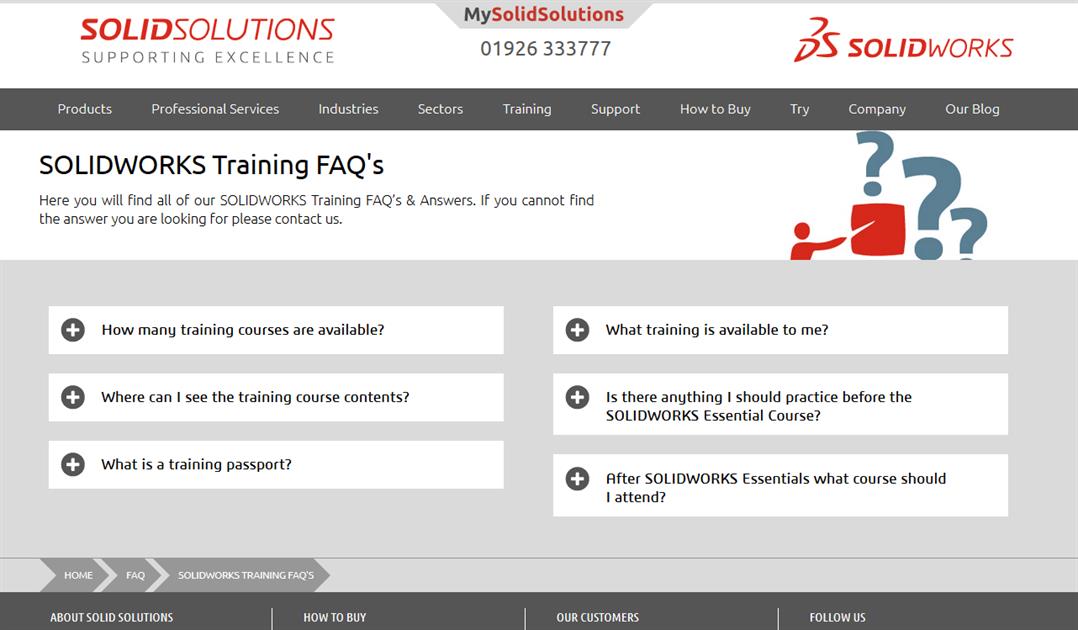 SolidWorks Training FAQ's | Solid Solutions