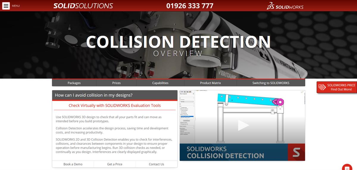 Collision Detection Capabilities in SOLIDWORKS 3D CAD