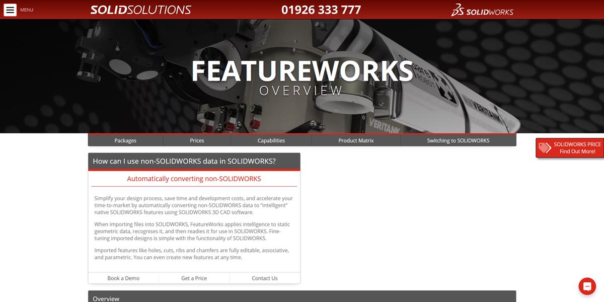 FeatureWorks Capabilities in SolidWorks 3D CAD