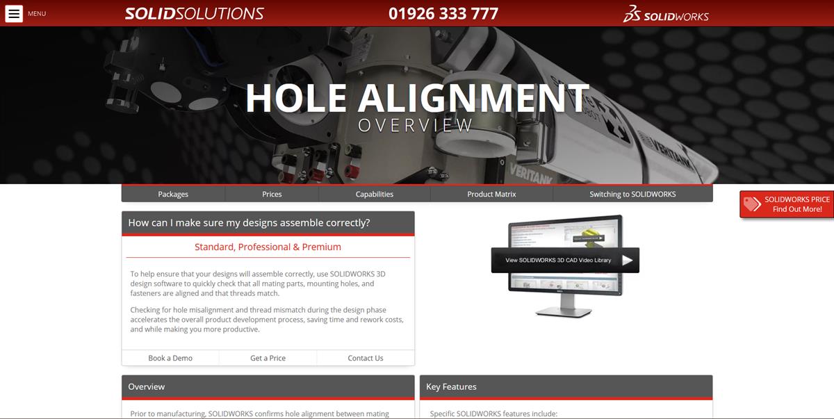 Hole Alignment Capabilities in SOLIDWORKS 3D CAD