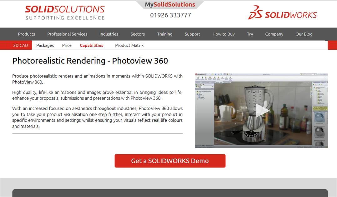 PhotoView 360 Capabilities in SOLIDWORKS 3D CAD