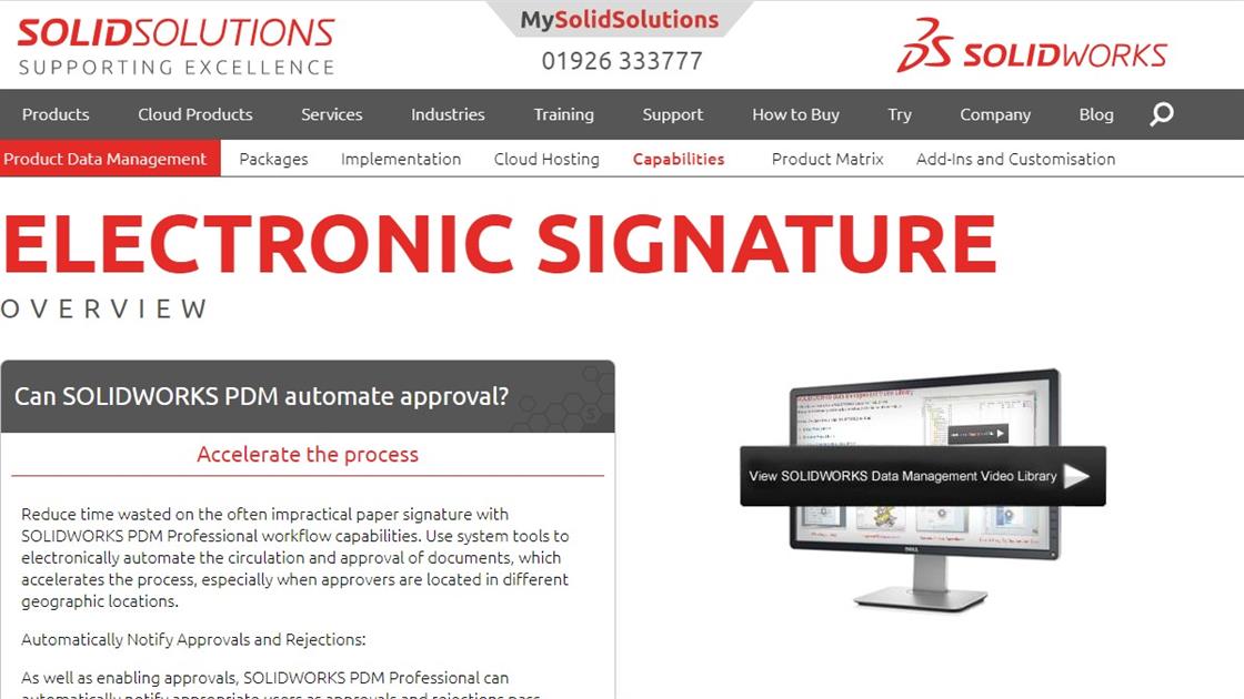 Electronic Signature in SOLIDWORKS PDM