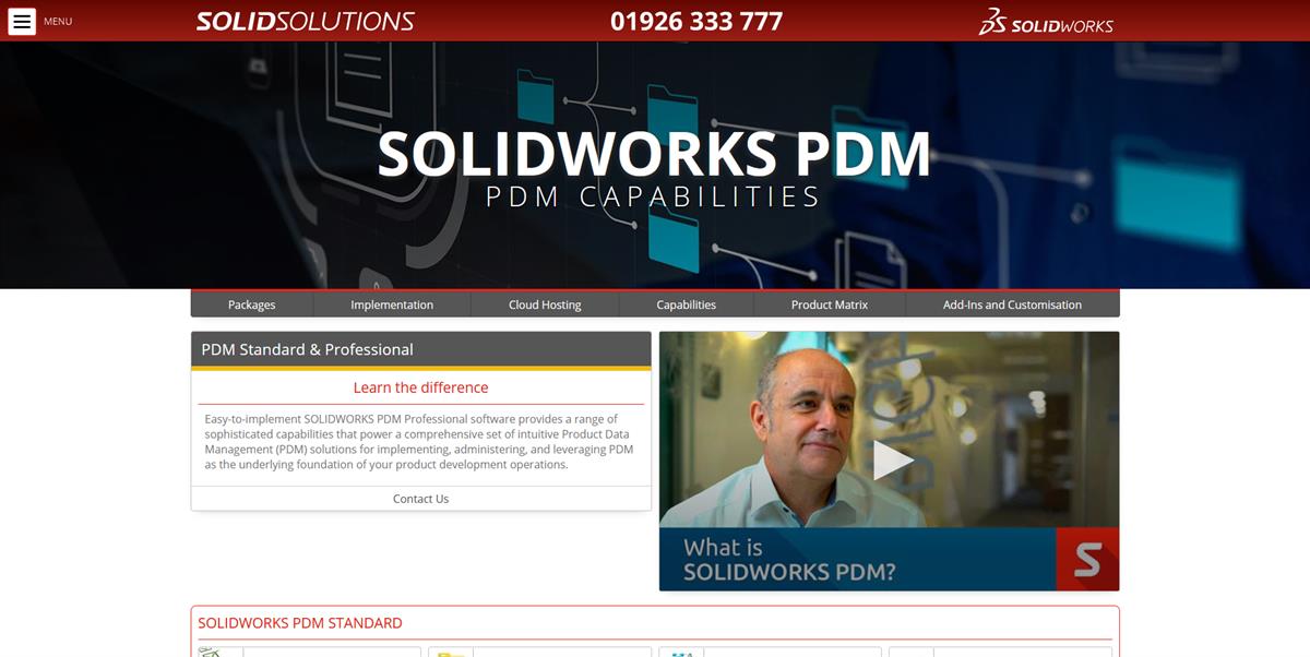 SolidWorks Product Data Management Capabilities