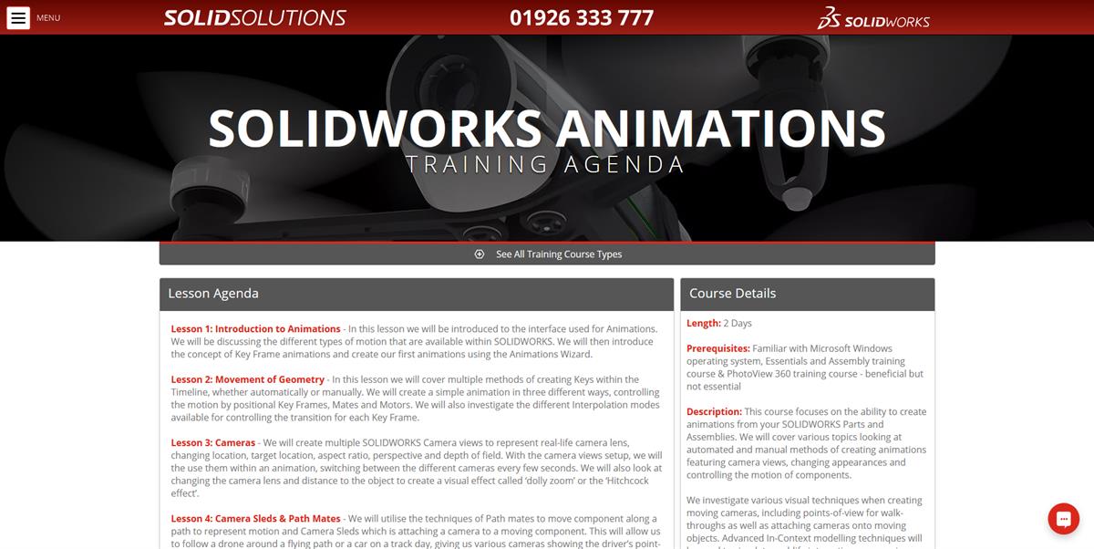 SOLIDWORKS Animations Training Agenda | Solid Solutions