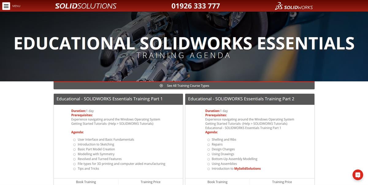 Educational - SOLIDWORKS Essentials Agenda