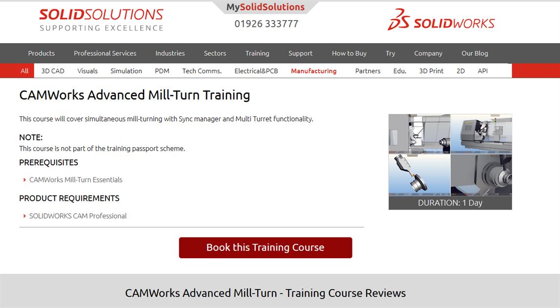 CAMWorks Advanced Mill-Turn Training | Solid Solutions