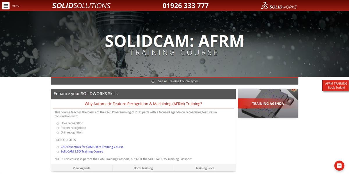 SolidCAM AFRM Training Course | Solid Solutions
