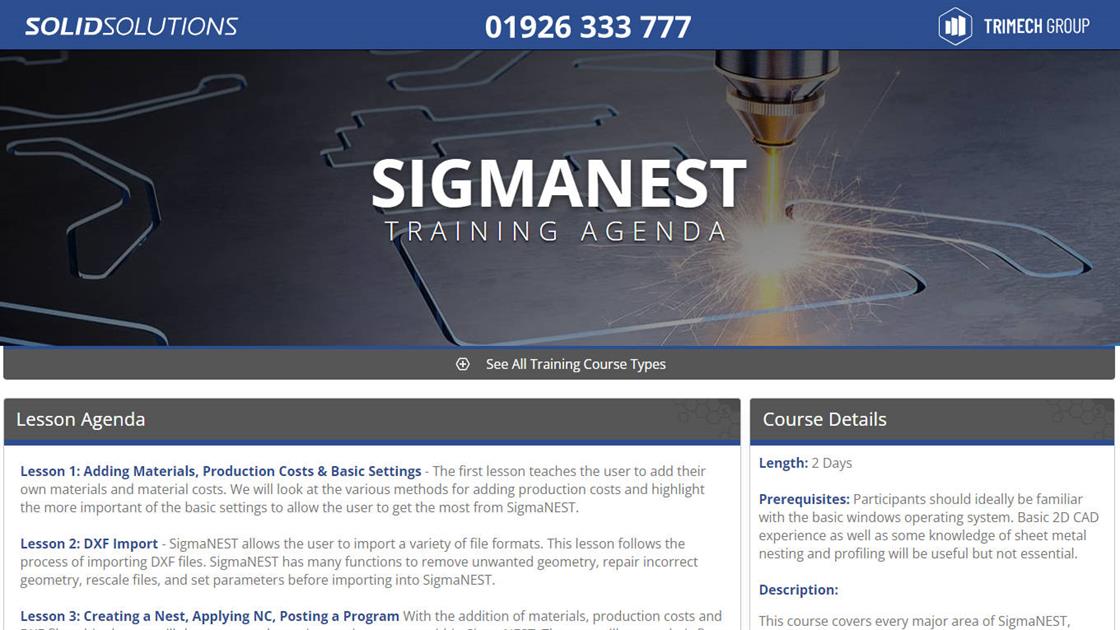 SigmaNEST Training Agenda | Solid Solutions
