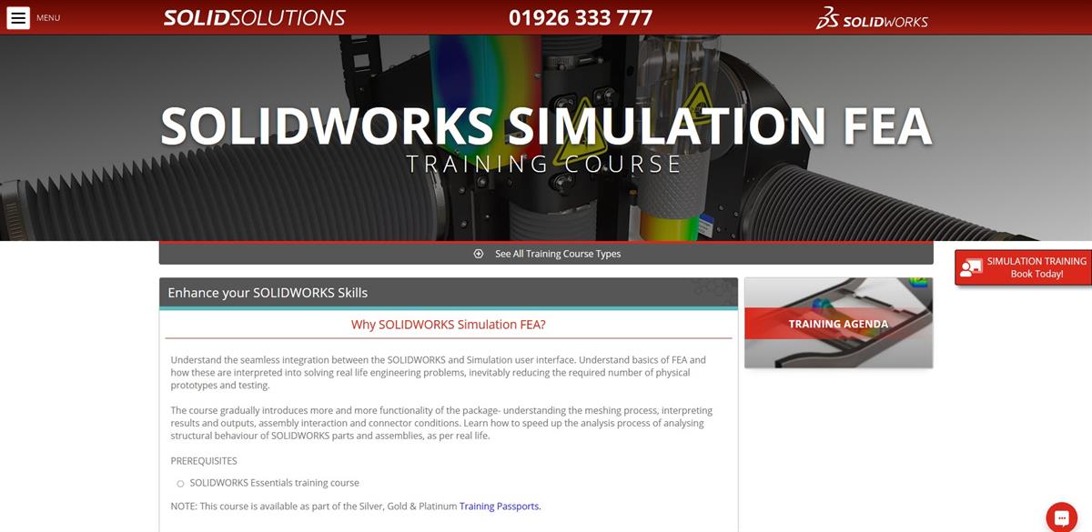 SOLIDWORKS 3D CAD Simulation FEA Training Course